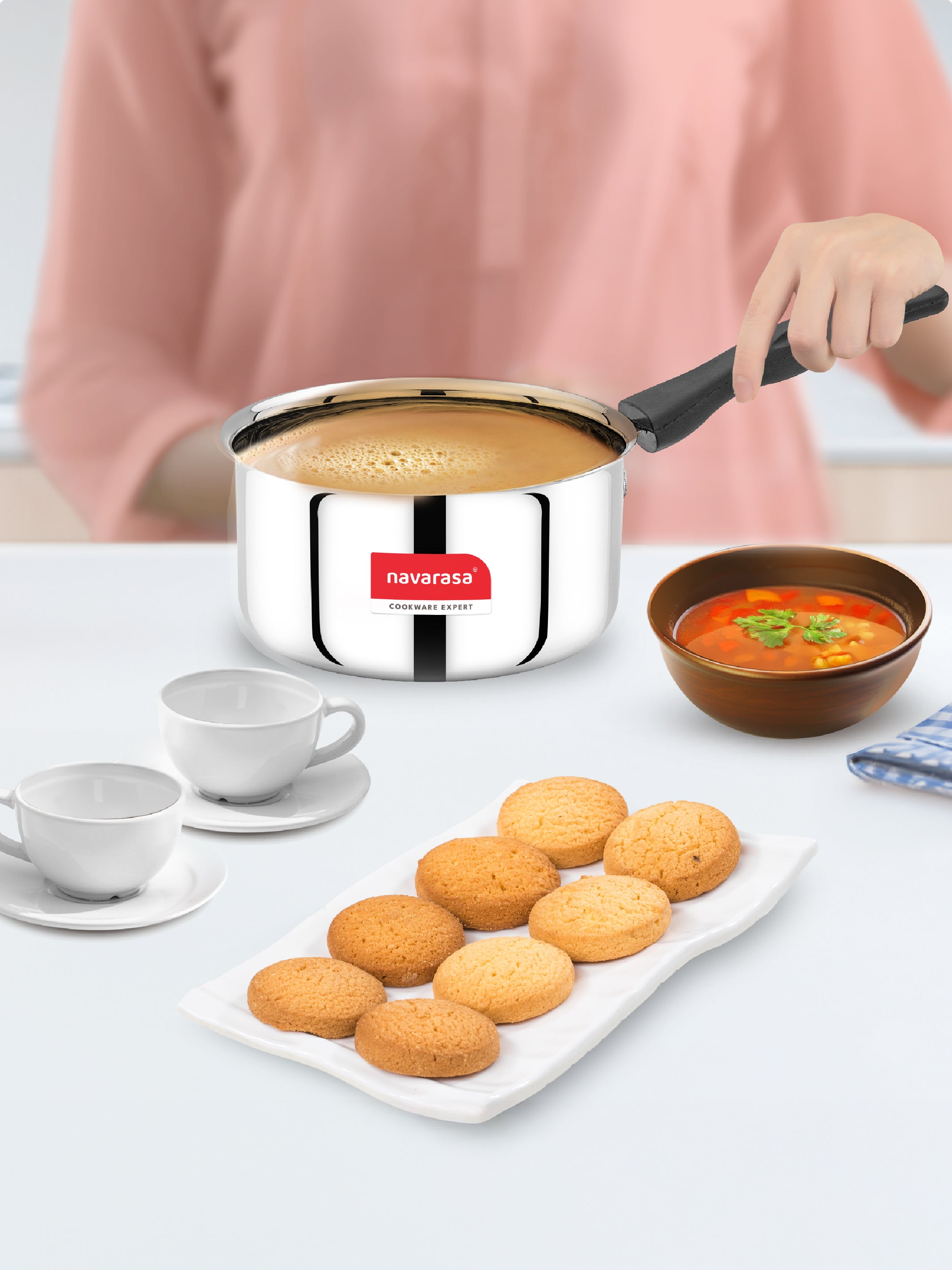 Navarasa Heavy Gauge - Saucepan | 1500 ML | Stainless Steel - Inductio ...